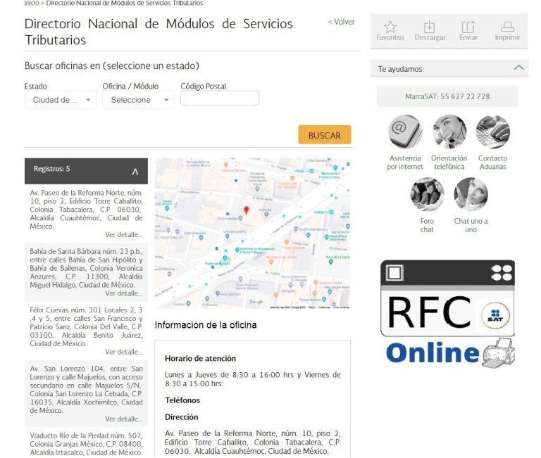 Citas SAT - RFC en línea